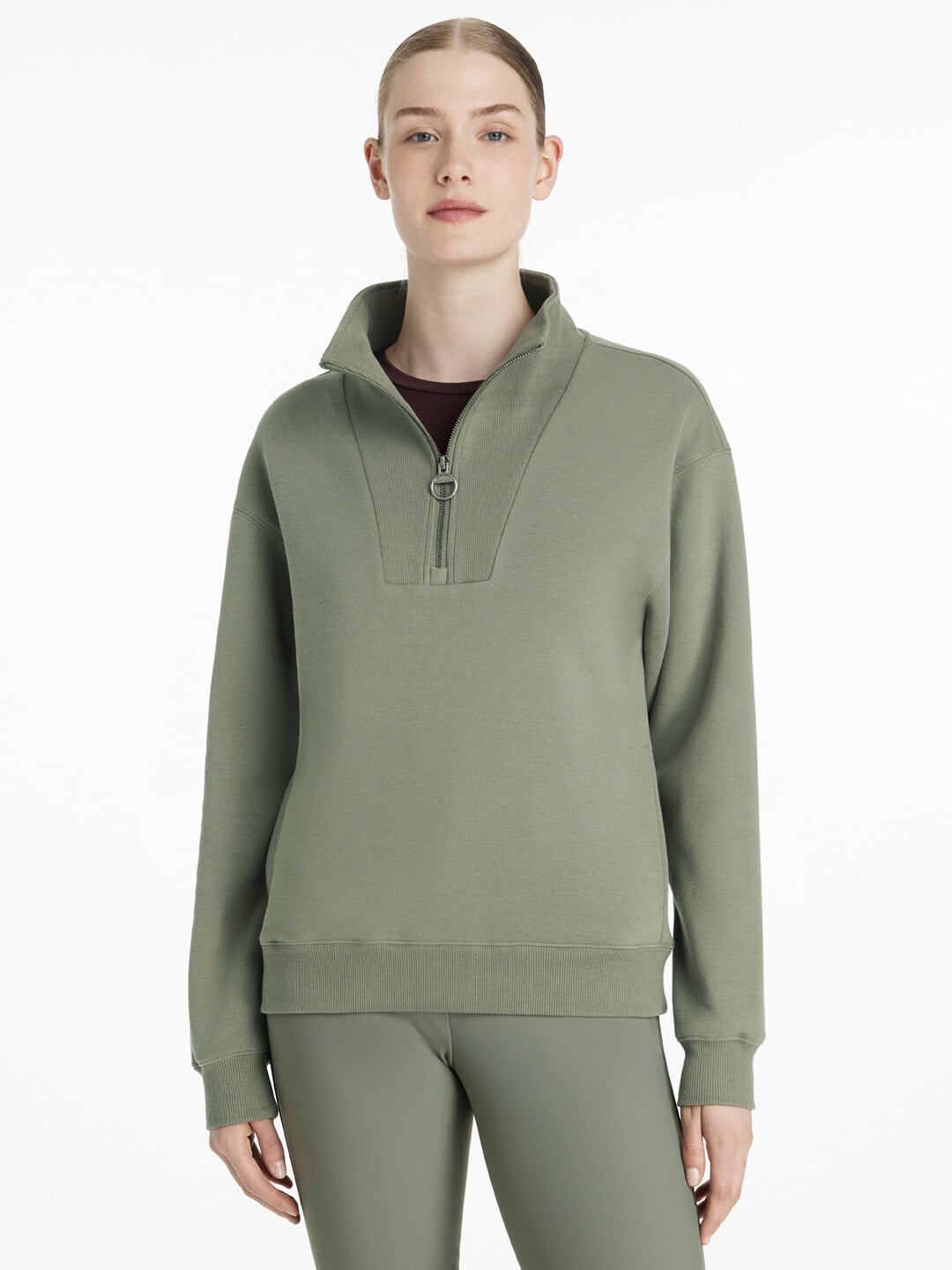 Keira Quarter Zip Sweatshirt Rosemary Outlet