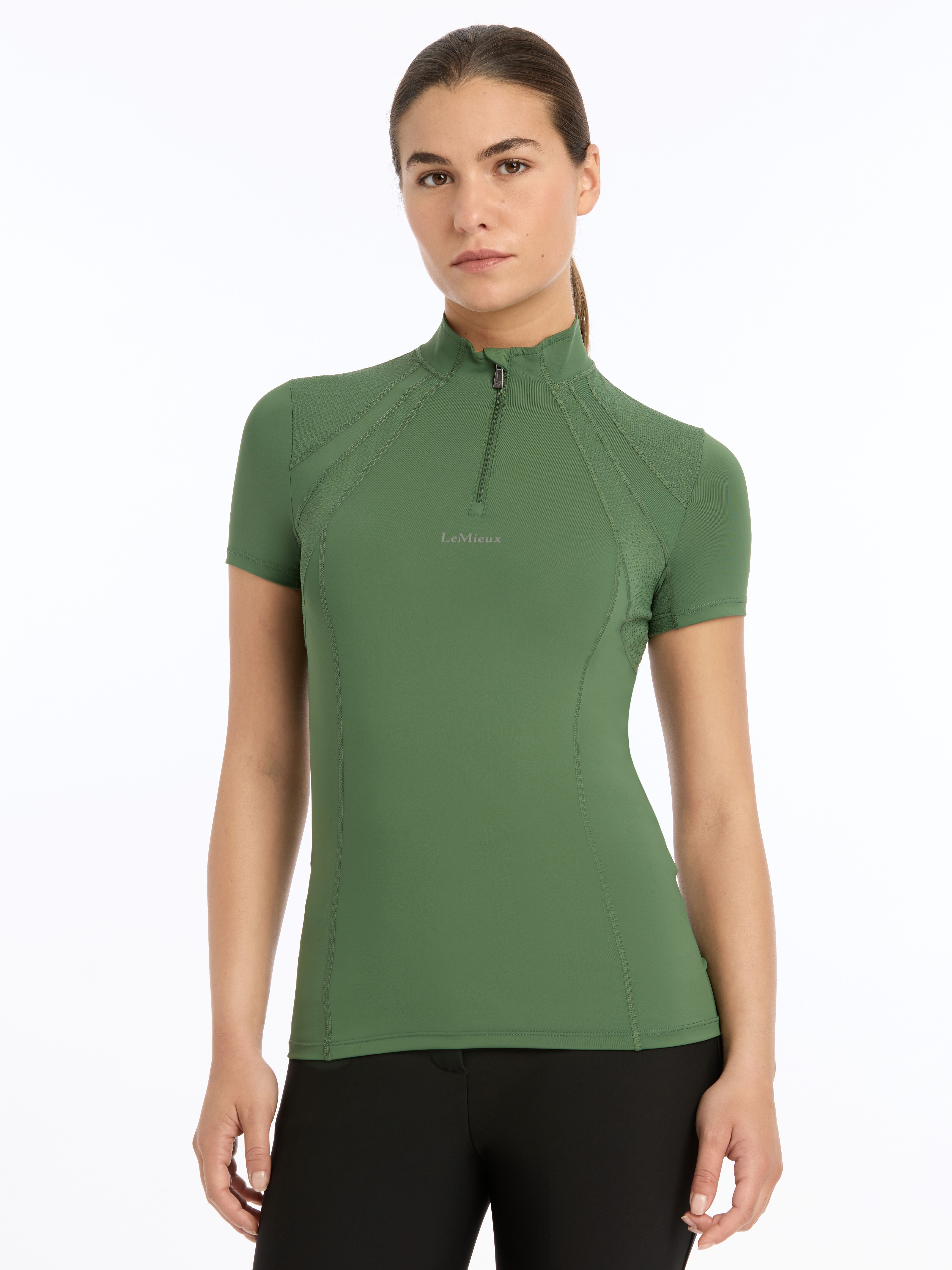 Mia Mesh Short Sleeve Base Layer Hunter Green Clothing