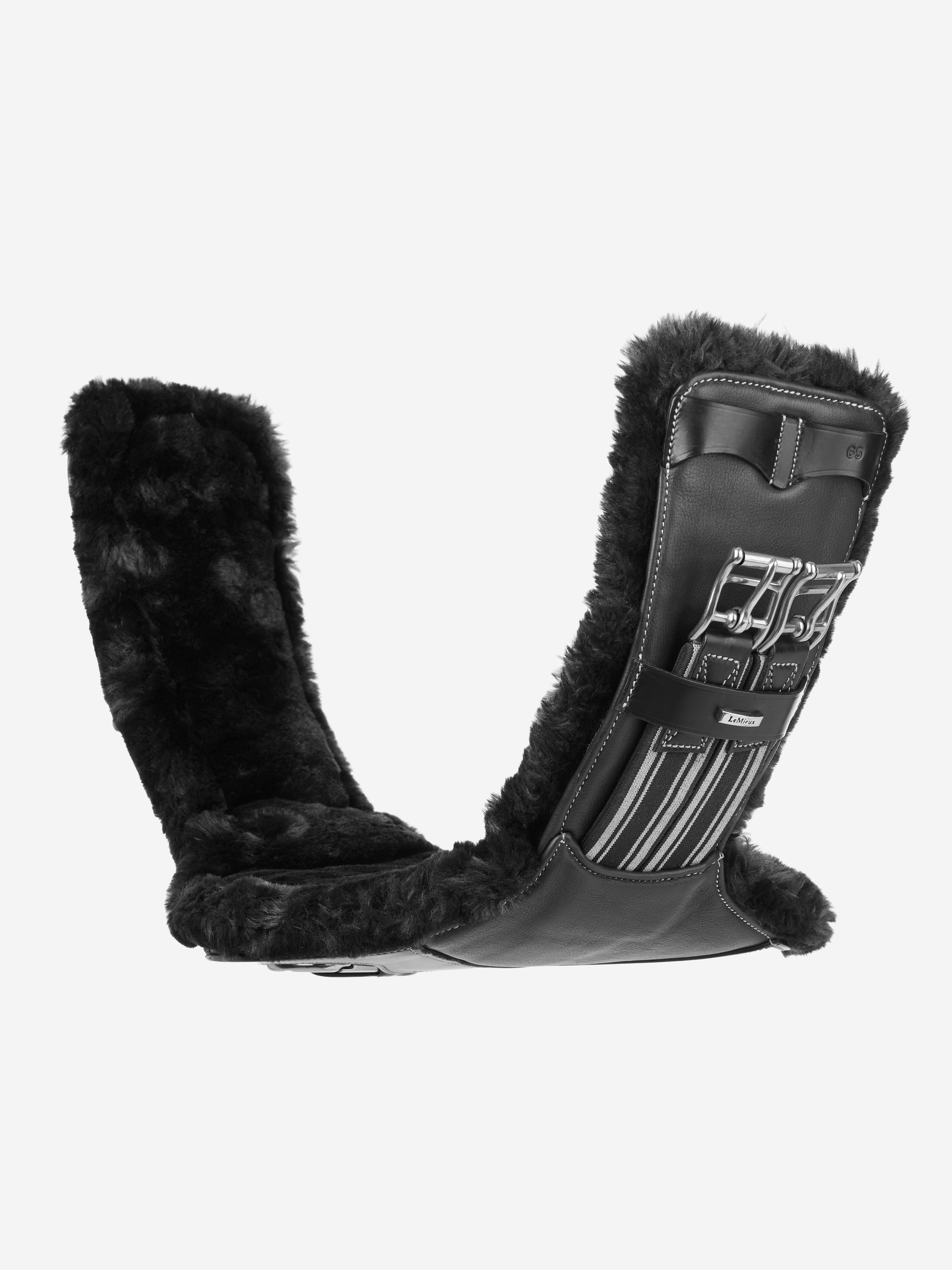 Arika Simuwool Contoured Short Stud Girth Black Horse