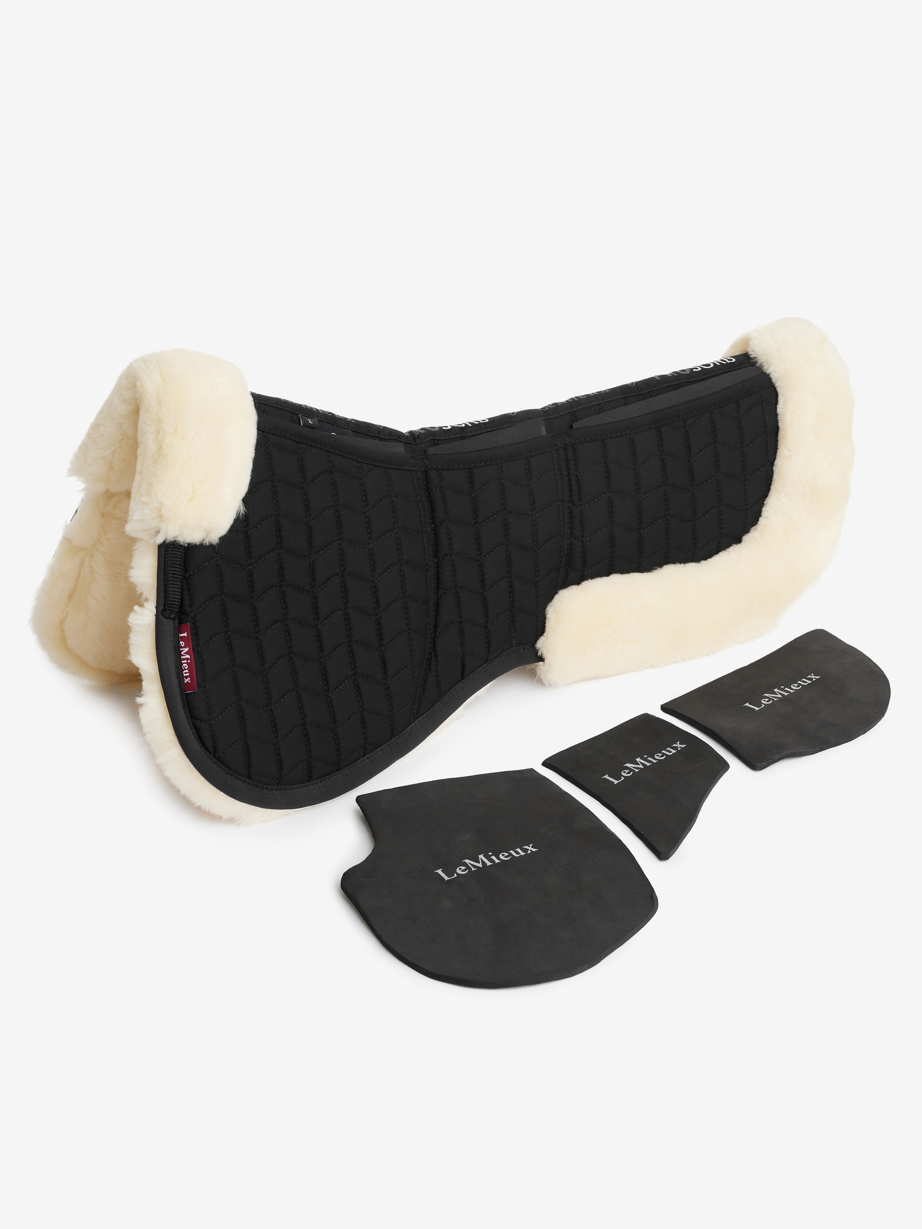 Merino+ ProSorb 3 Pocket Half Pad Black/Natural Saddle Pads