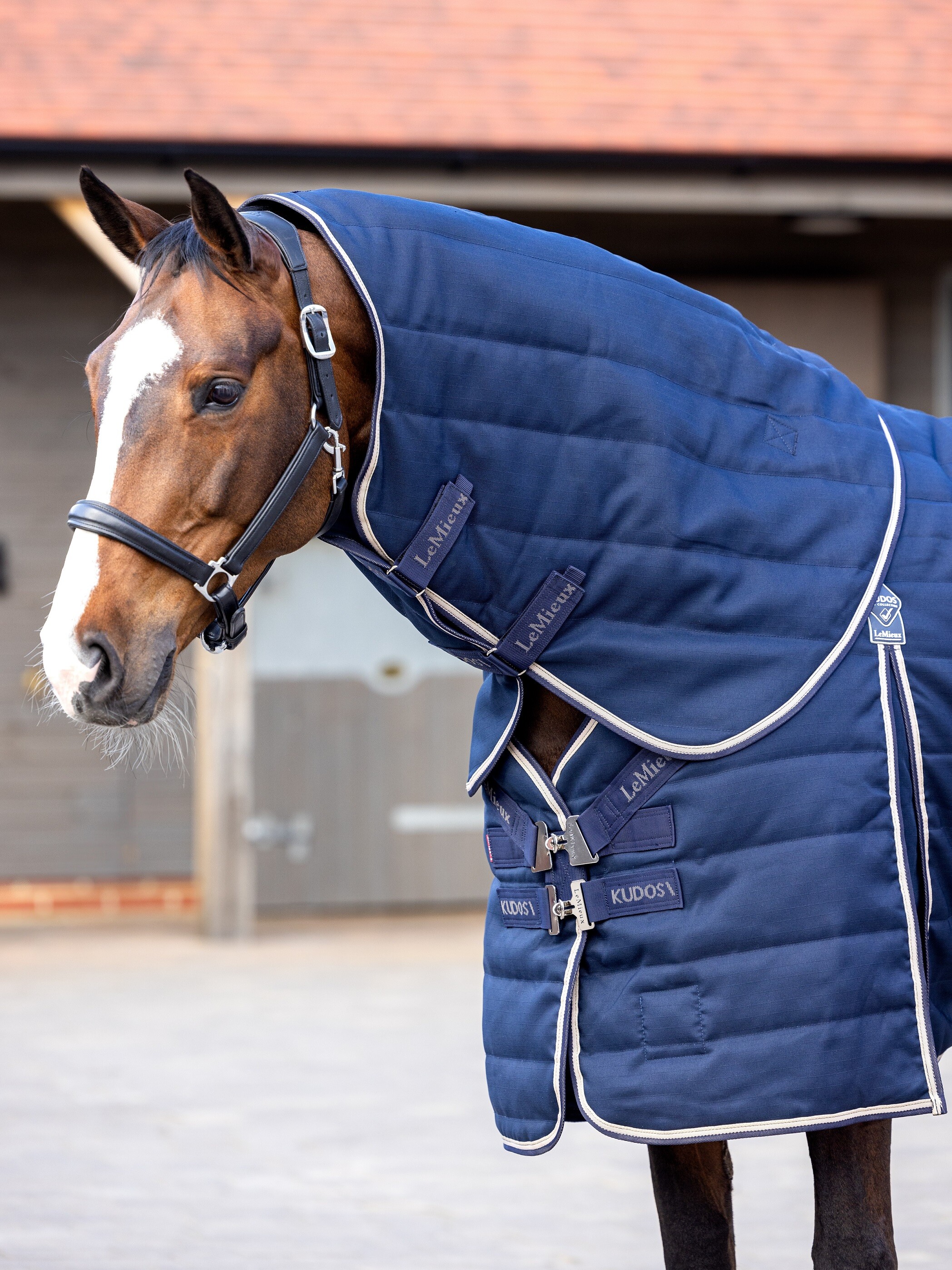 Kudos Stable Neck Cover 200g Navy Horse