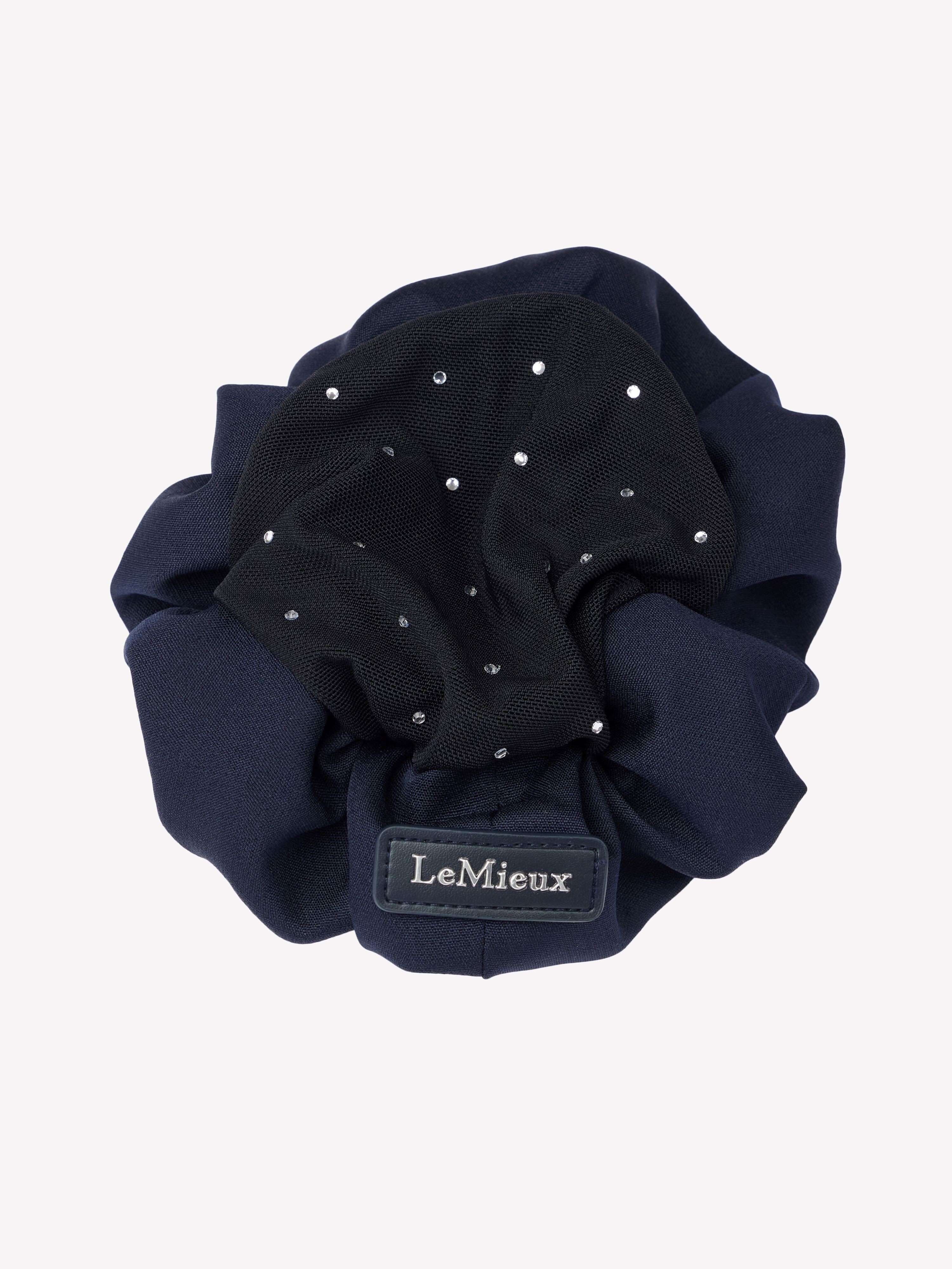 Scrunchie with Crystal Hair Net Navy/Black Competition Essentials