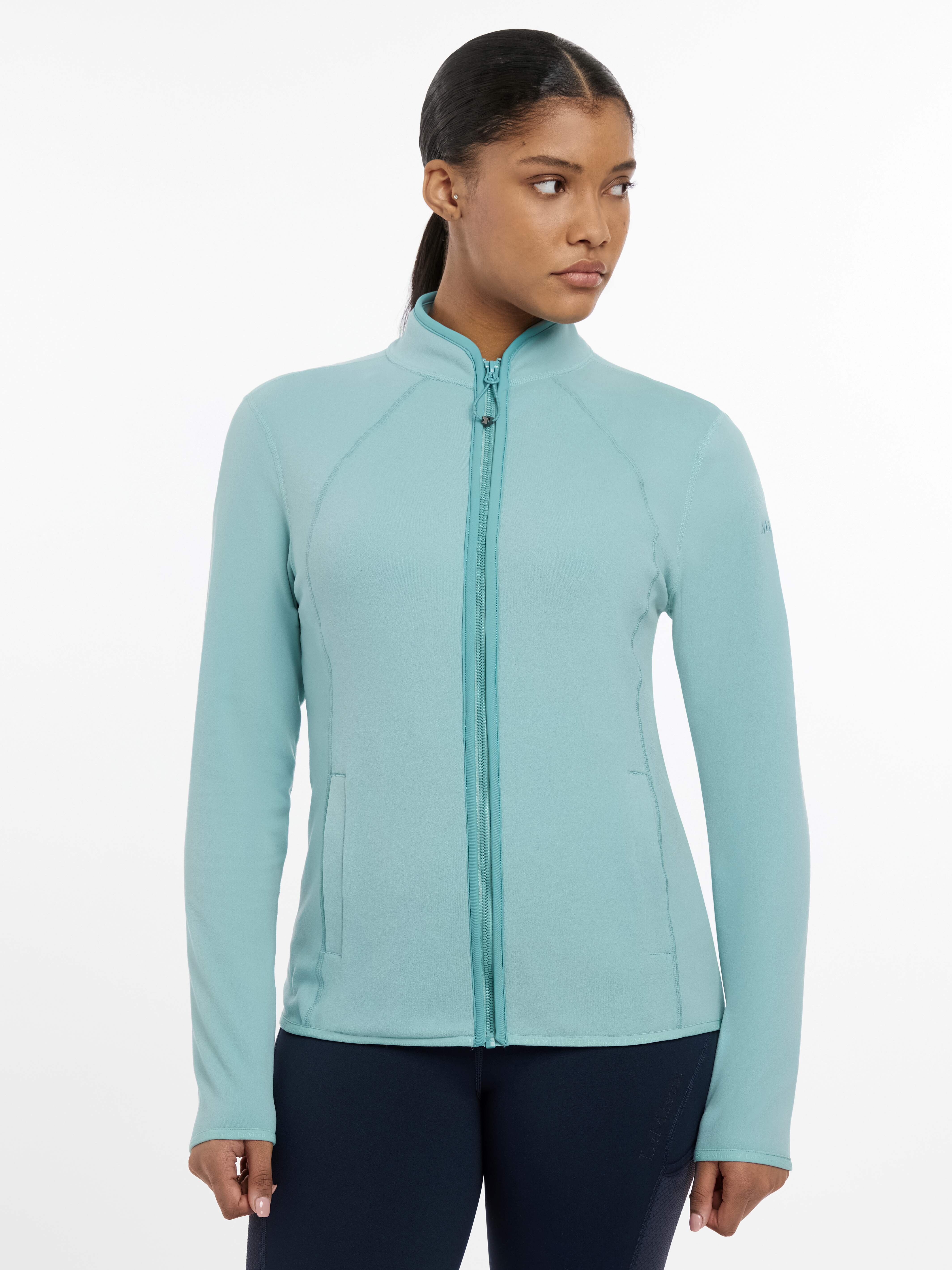 Faye Fleece Aqua mit durchgehendem Reißverschluss