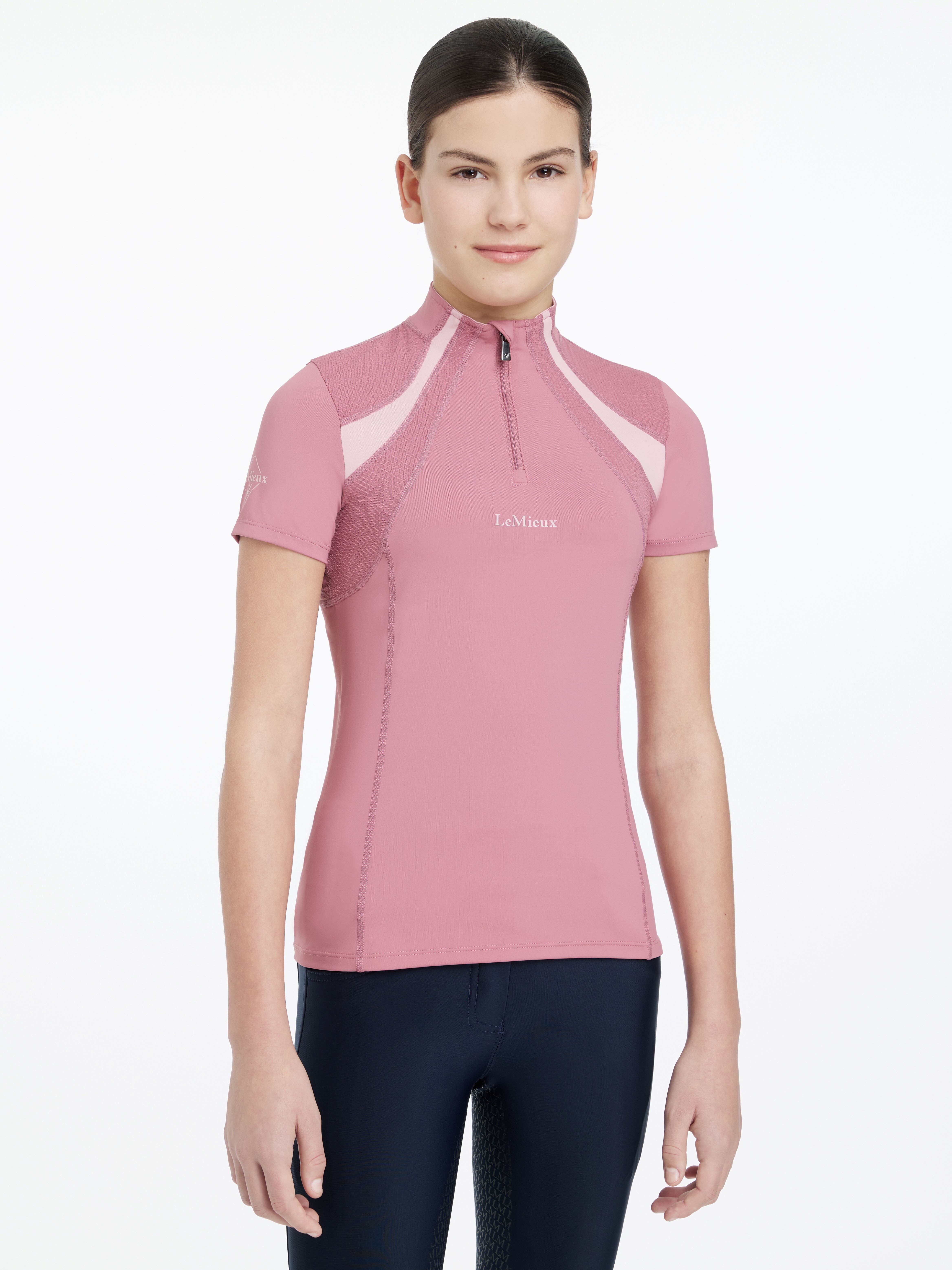 Young Rider Short Sleeve Mia Mesh Base Layer Peony Clothing