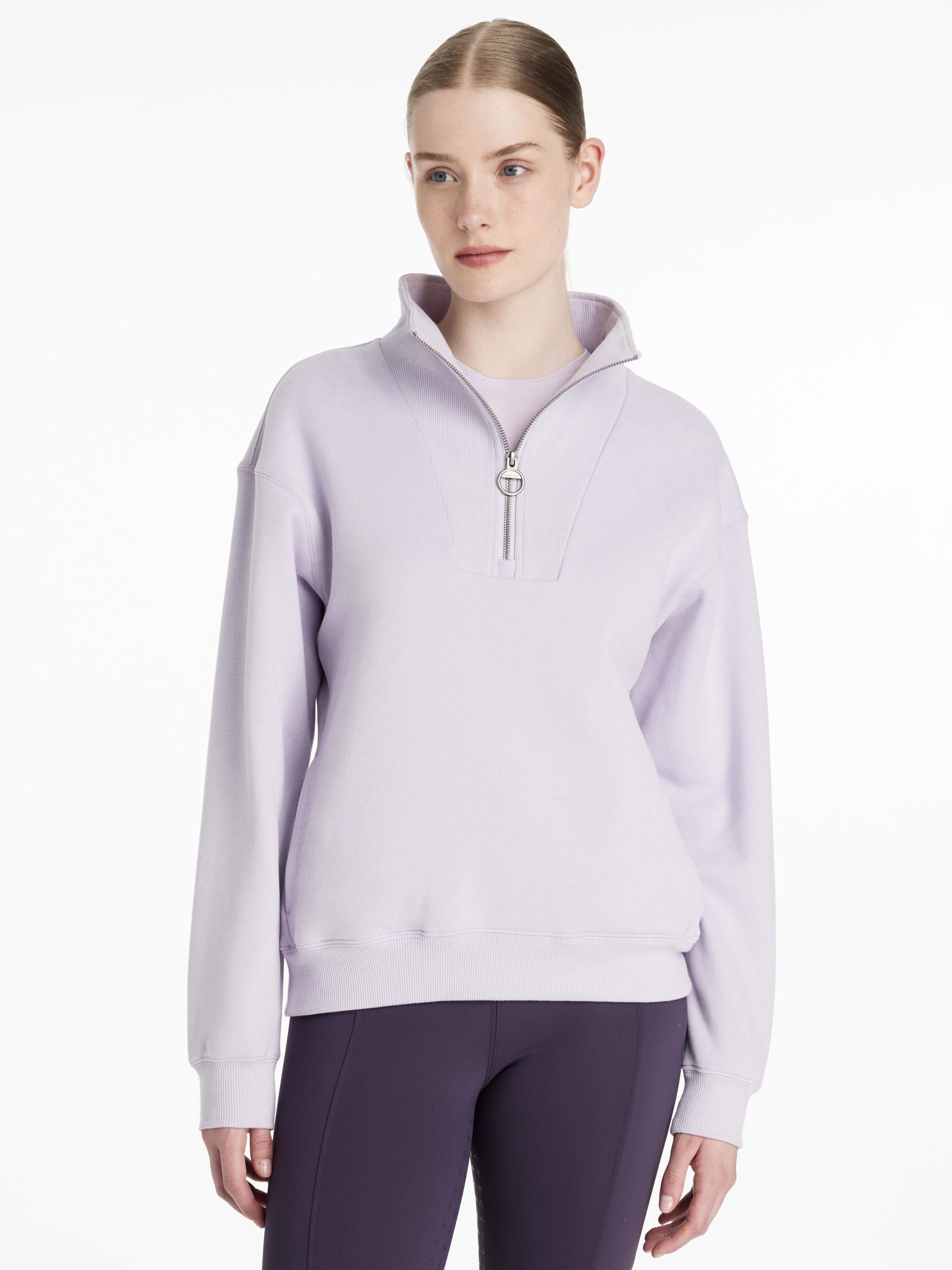 Keira Quarter Zip Sweat Lilac Clothing