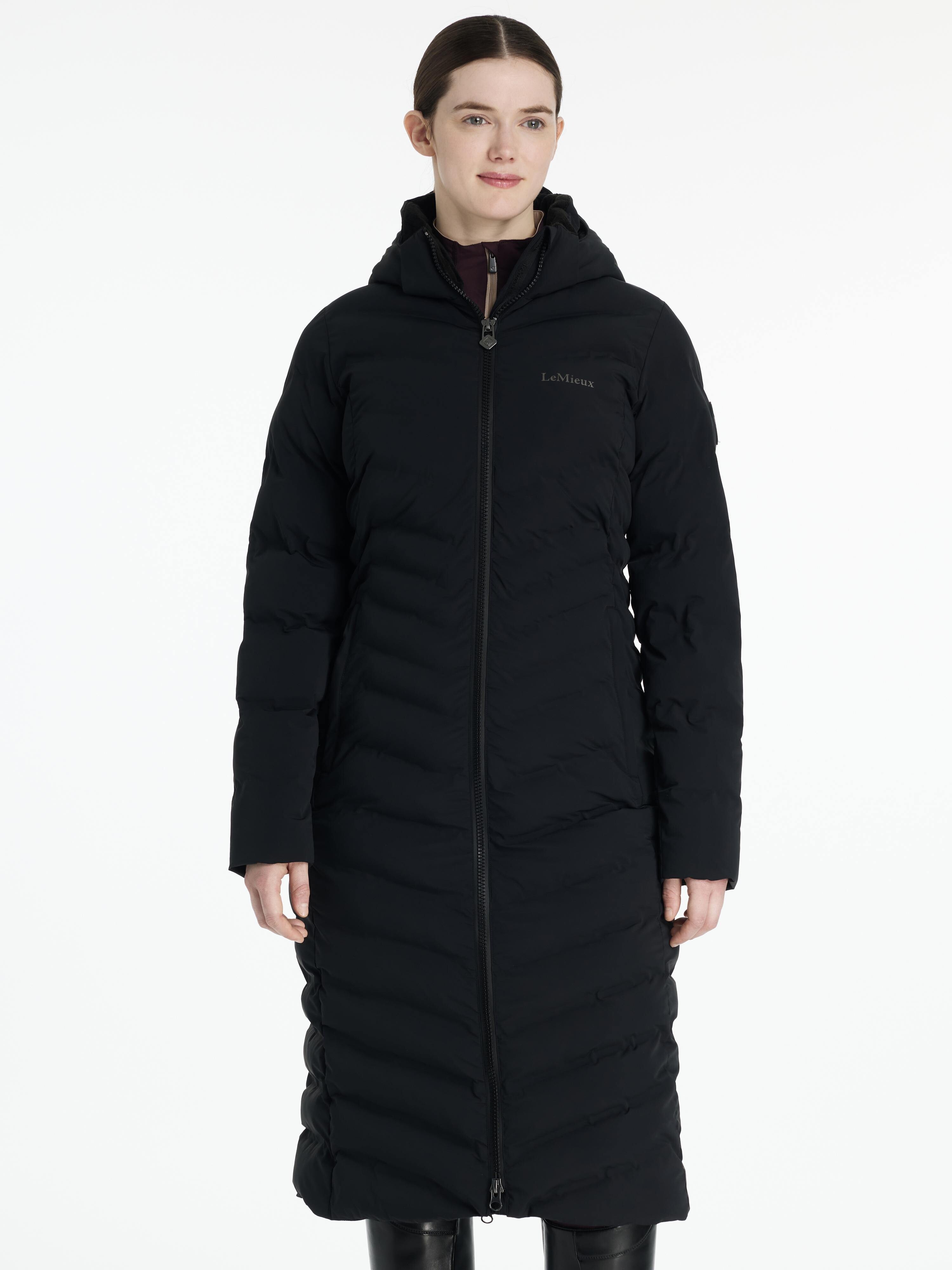 Hayley Water Resistant Longline Puffer Coat Black Outlet