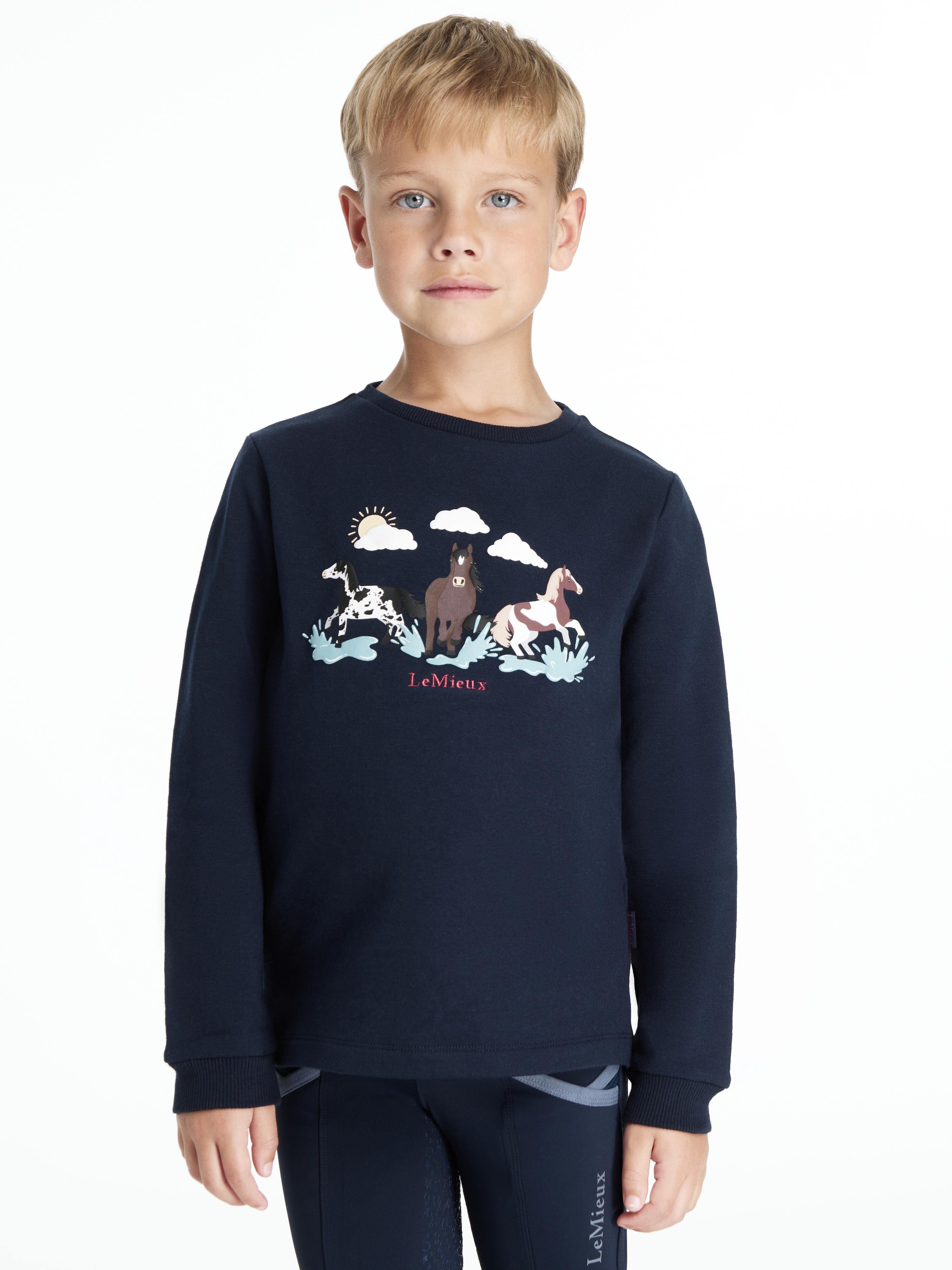 Mini Poppy Long Sleeve Top Navy Outlet
