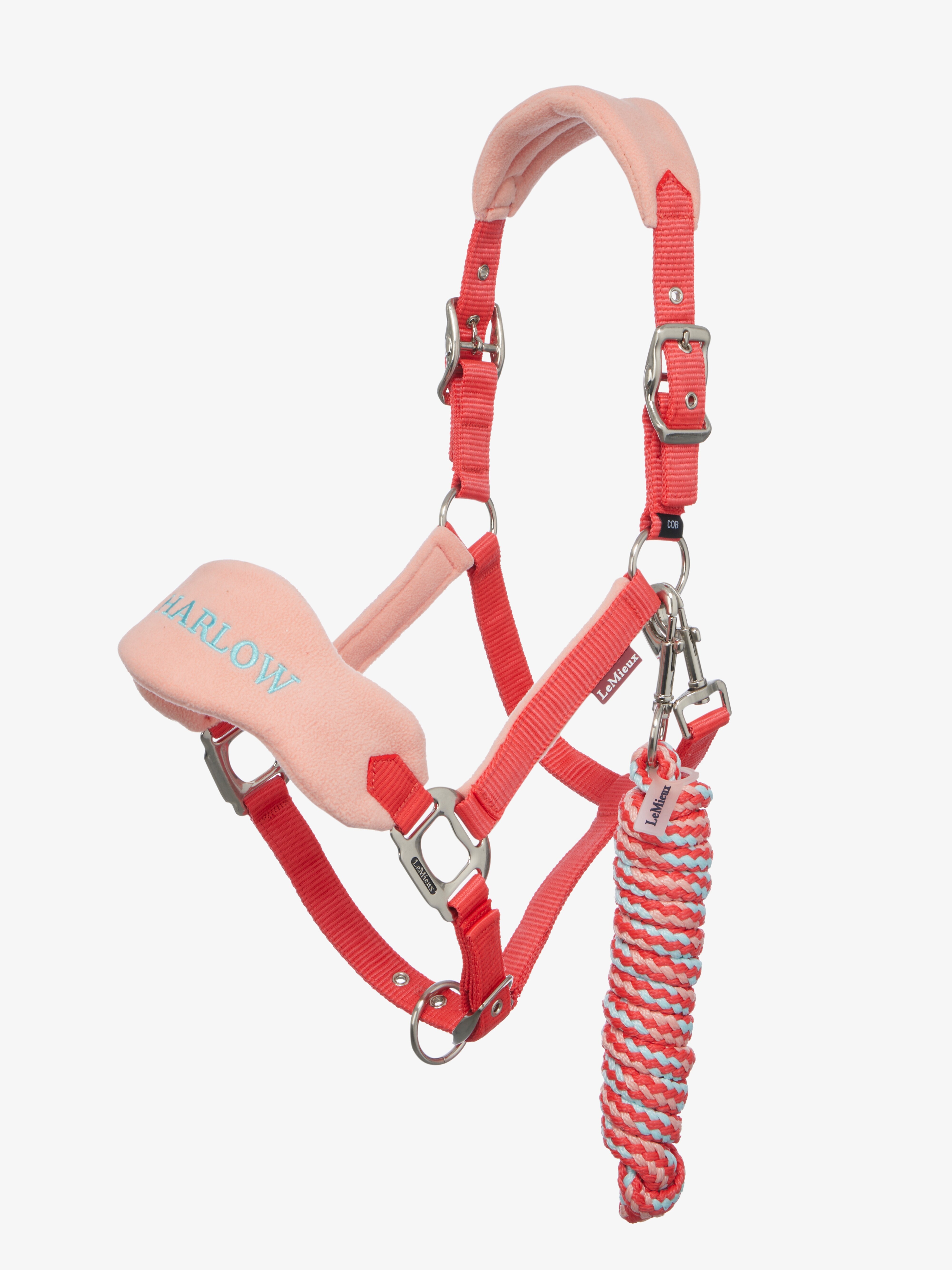 Harlow Vogue Headcollar & Leadrope Coral Crush Horse