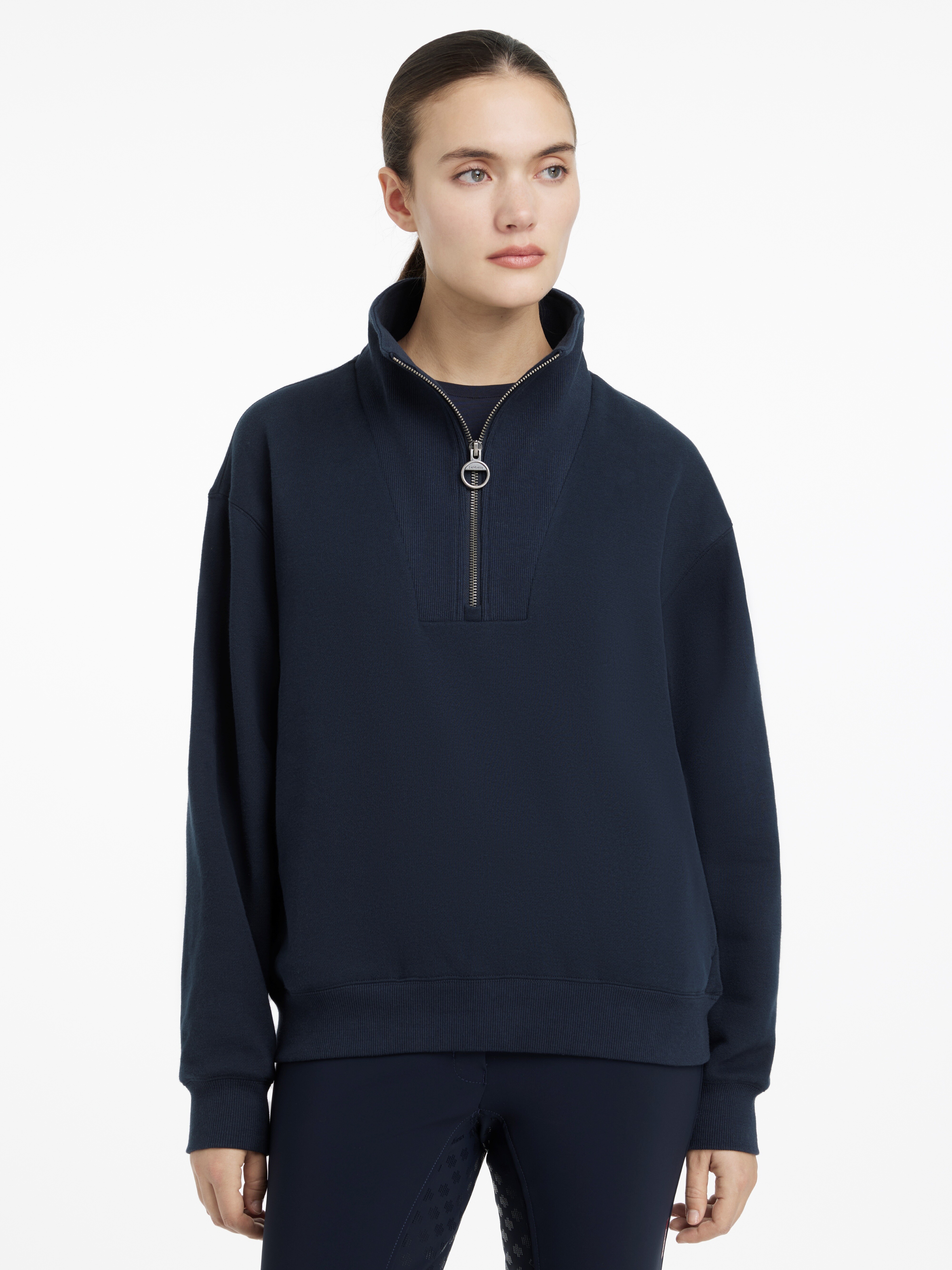 Keira Quarter Neck Sweat Navy Clothing