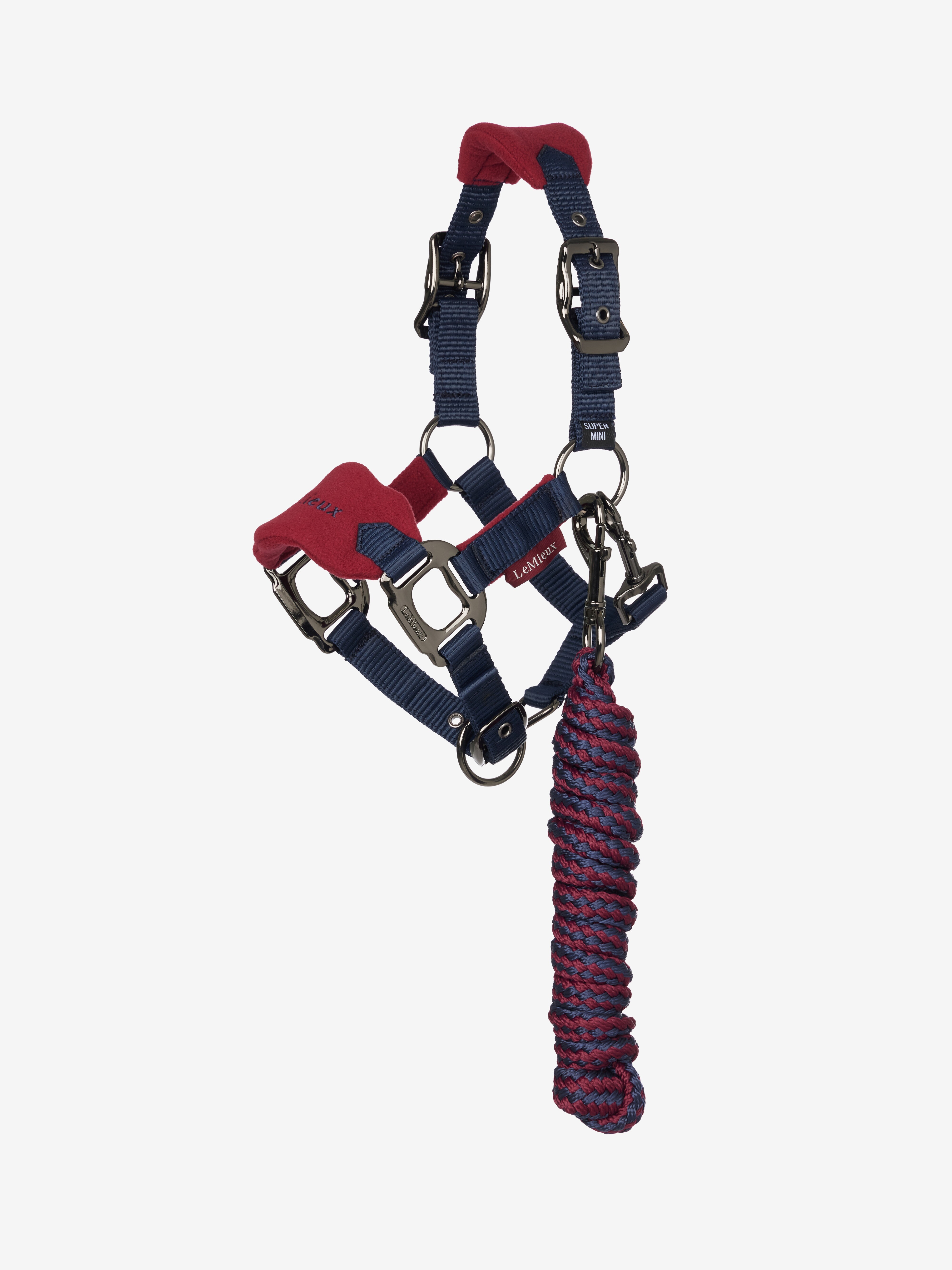 Mini Vogue Headcollar & Leadrope Burgundy Horse