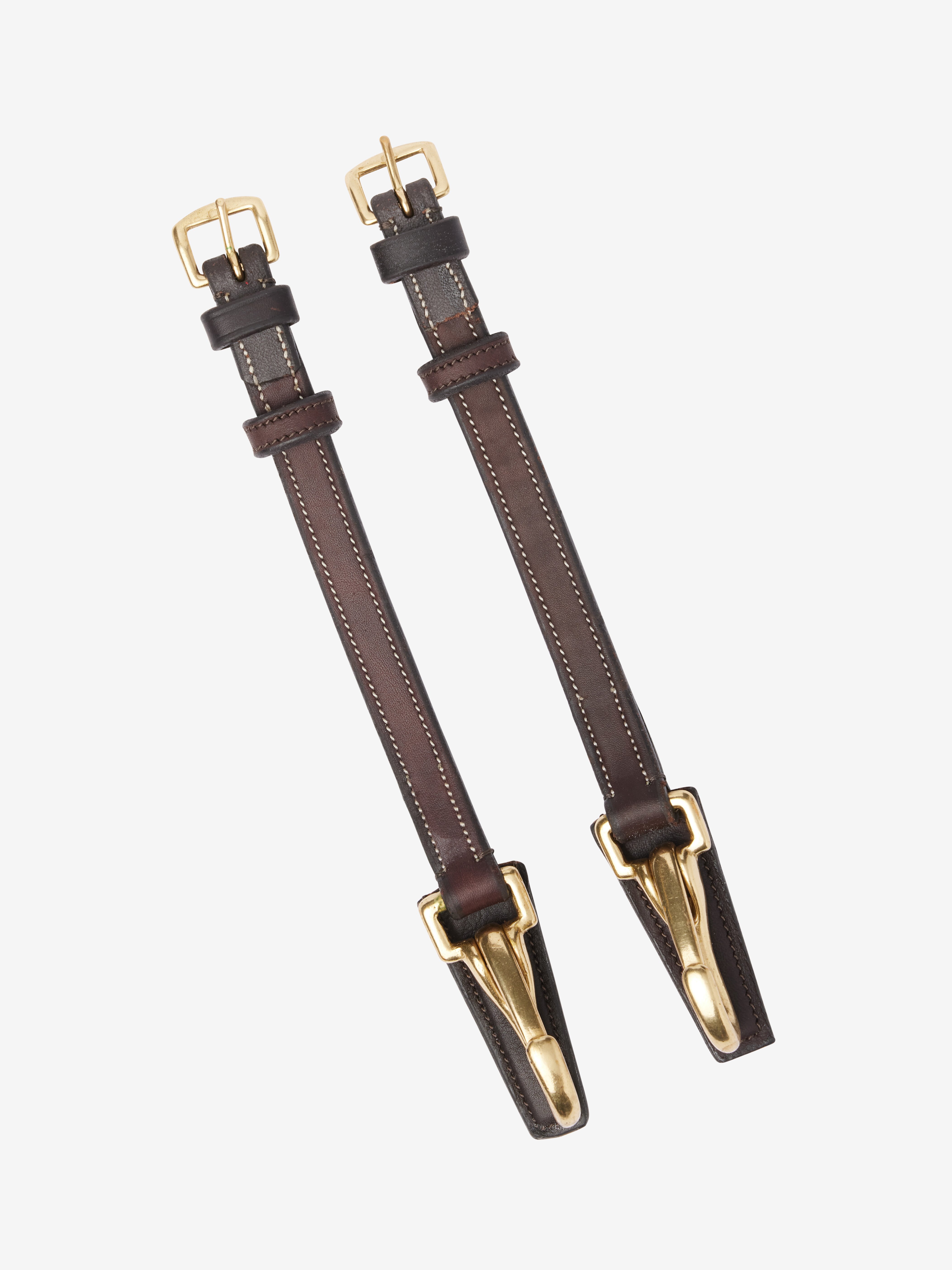 Kudos Oiled Clip Cheek Pieces Brown/Brass Horse