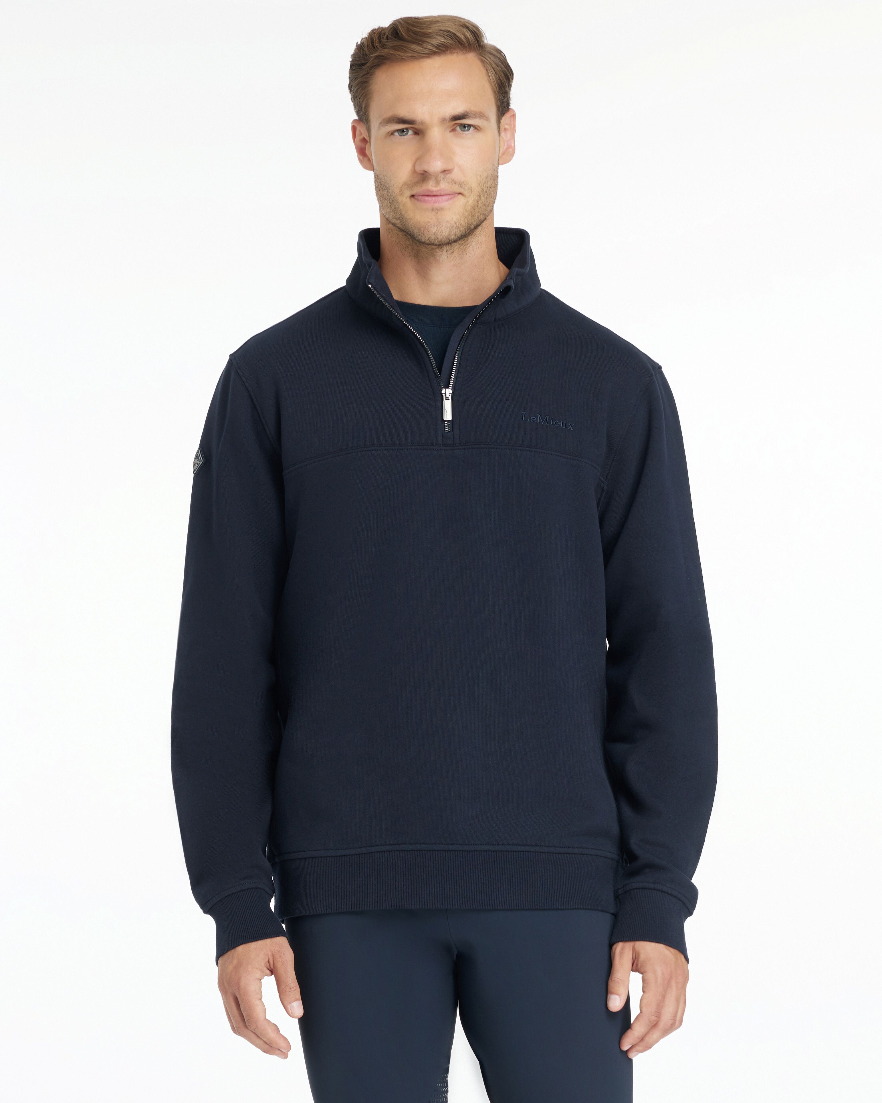 Mens Quarter Neck Sweat Navy Clothing