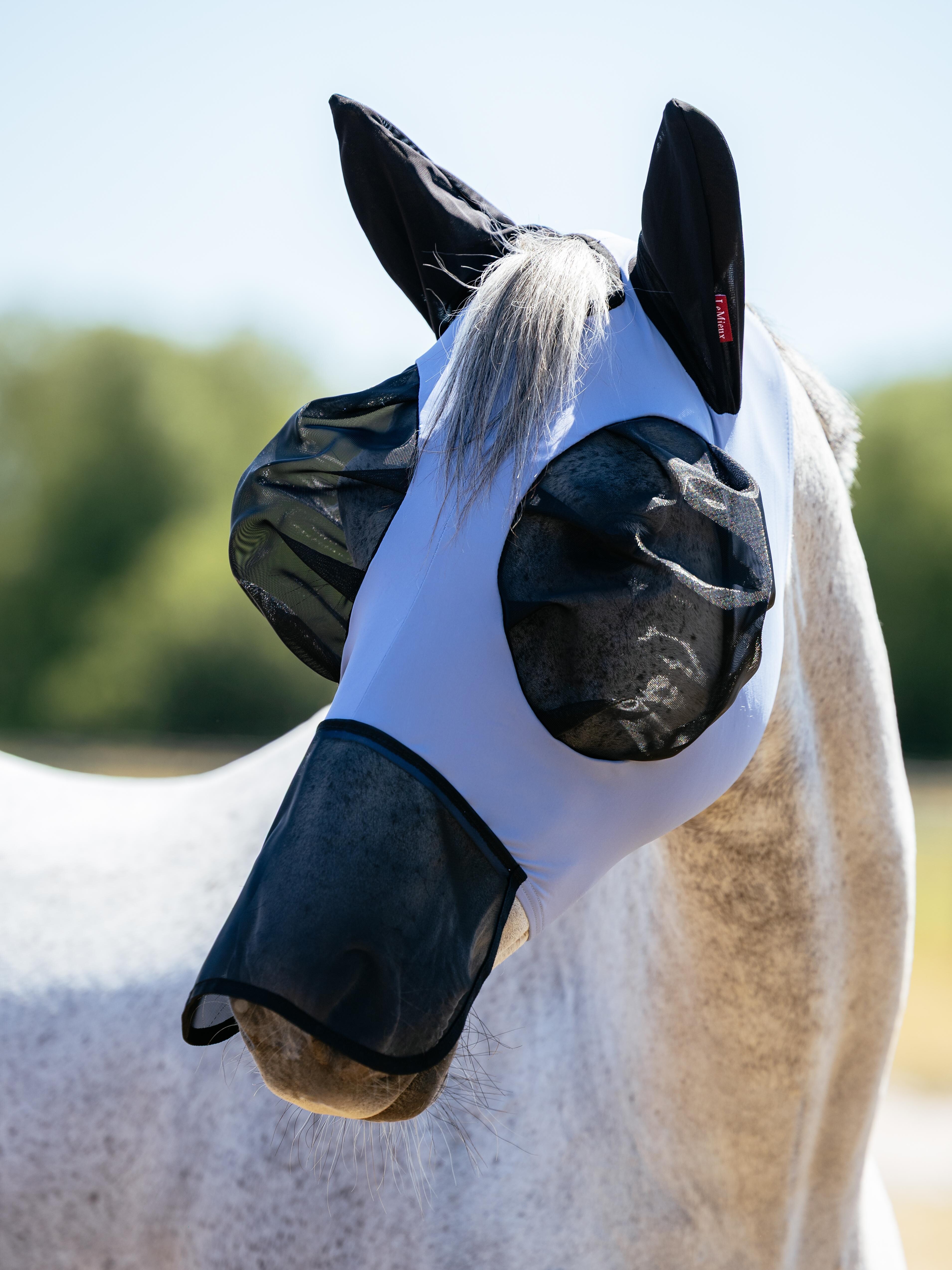 Bug Relief Full Fly Mask Powder Blue Horse