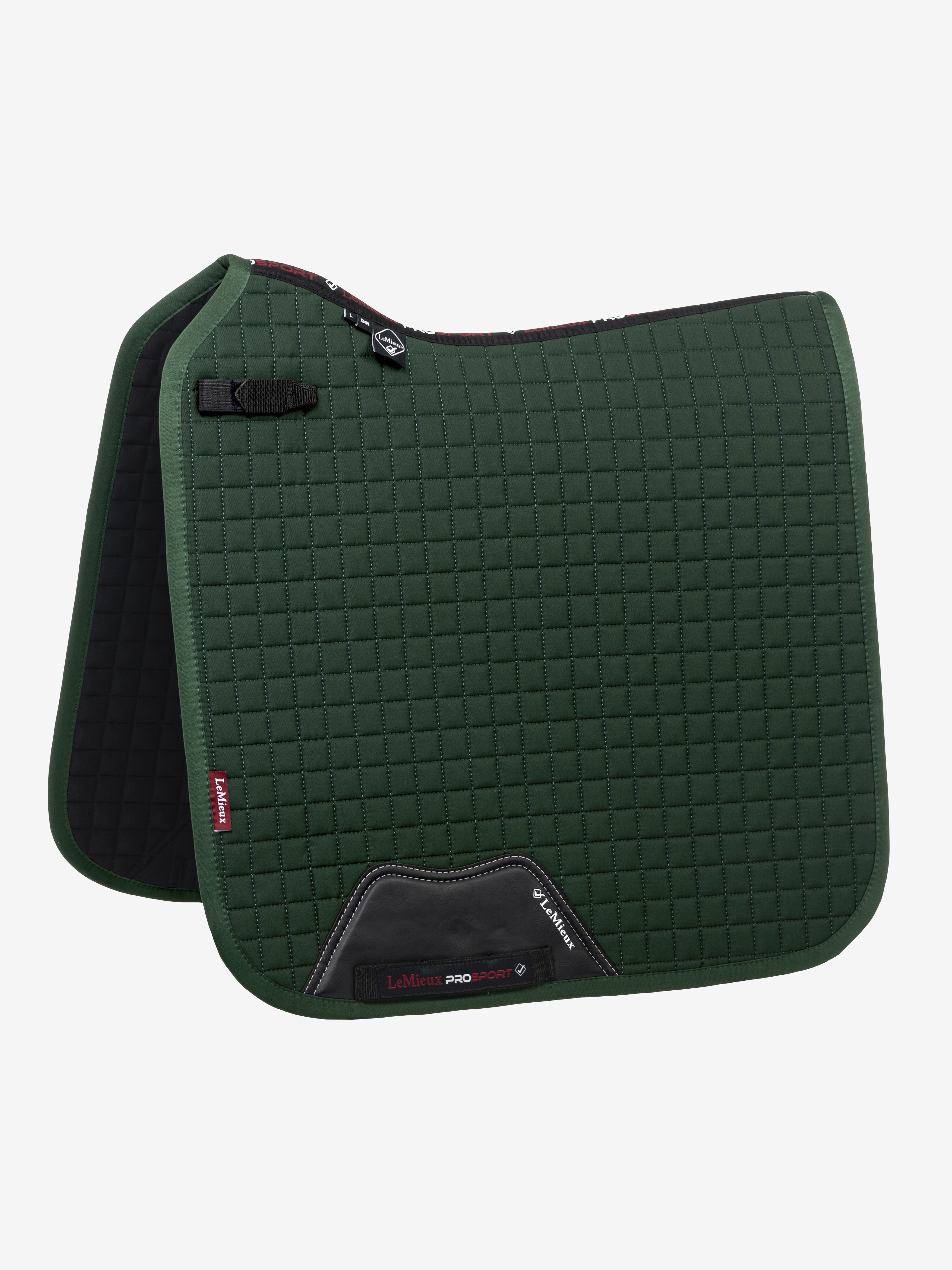 Tapis de selle Square Dressage en coton vert Boutique outlet