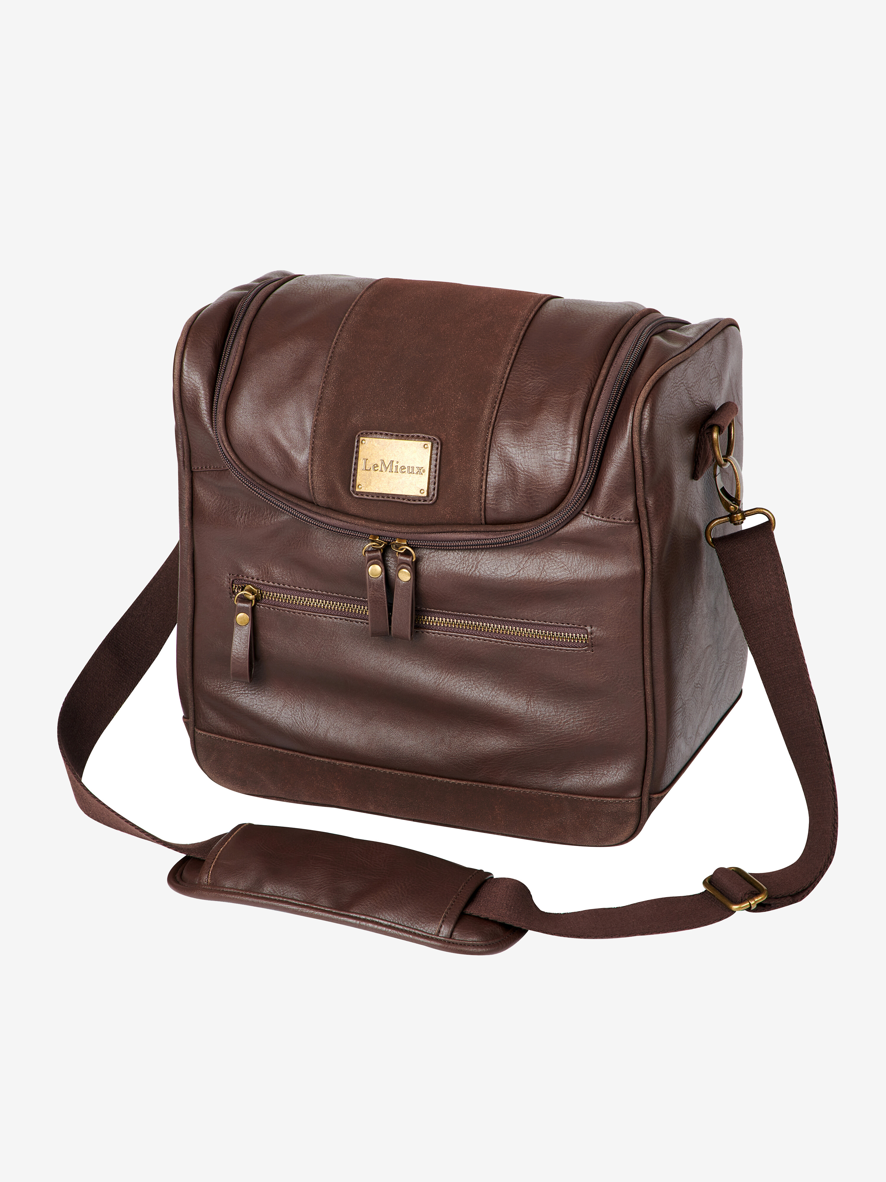PU Leather Grooming Bag Brown Horse