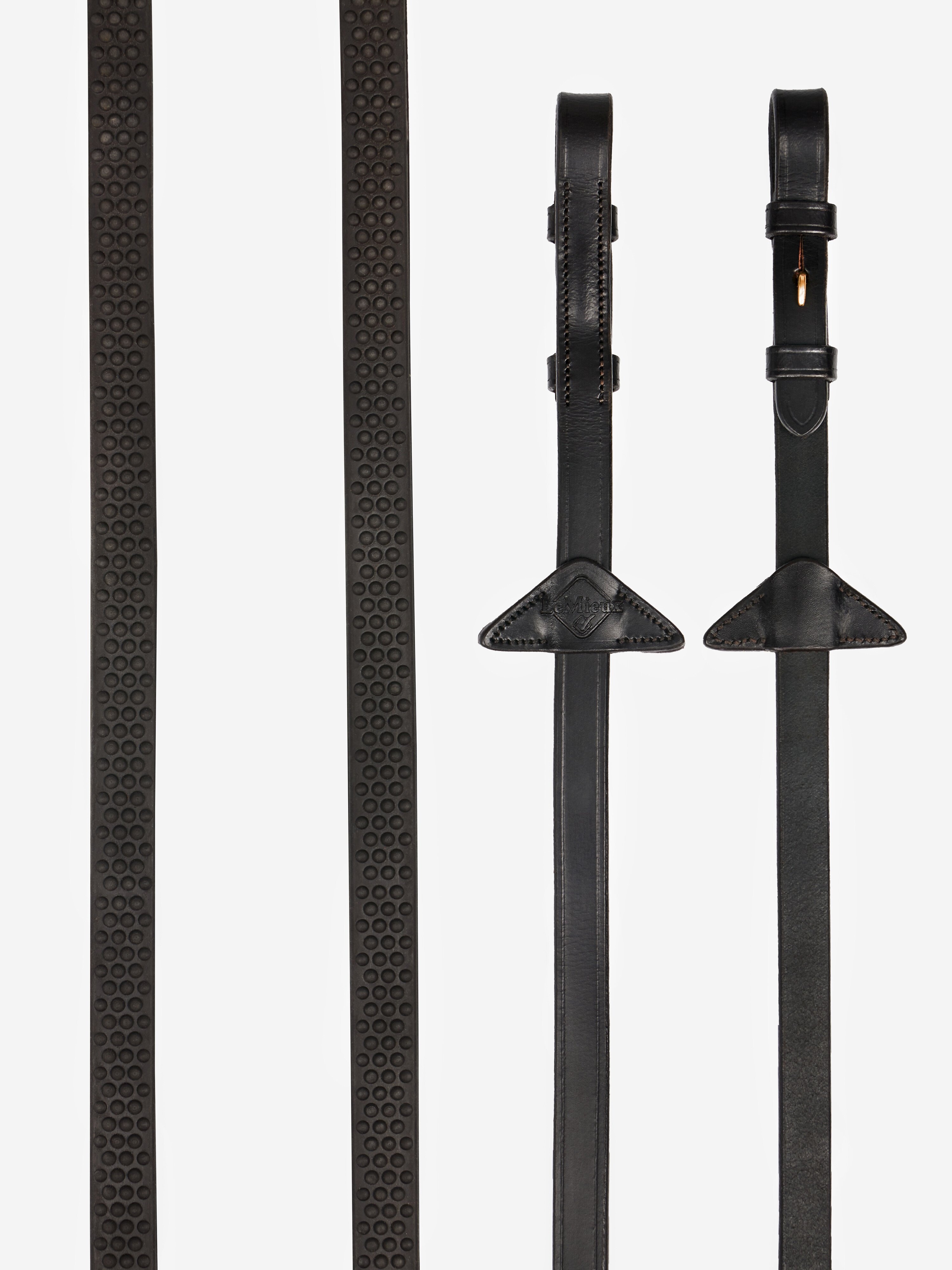Soft Rubber Reins Brown/Brass Horse