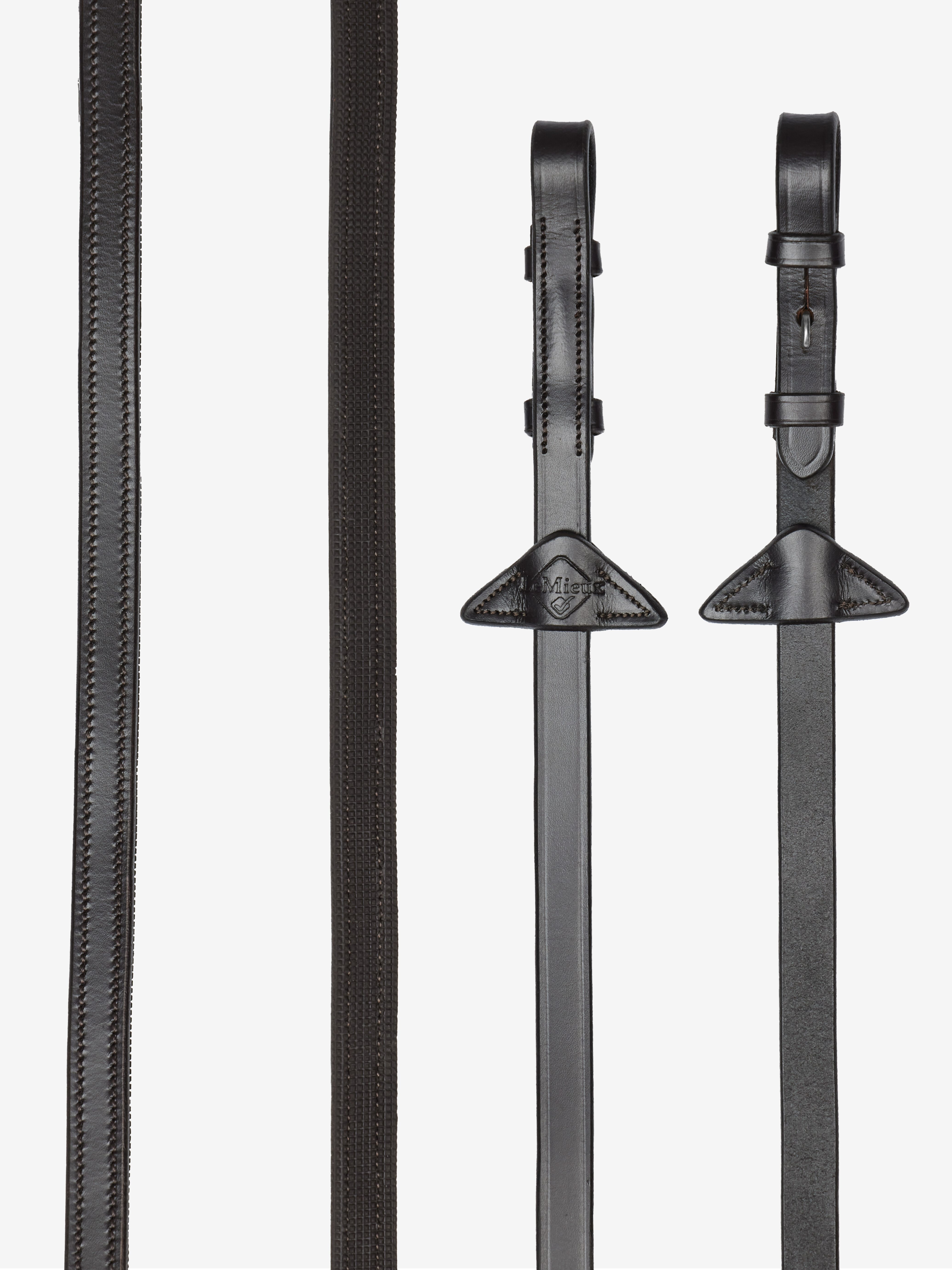 Rubber Half lined Reins Brown/Silver Horse