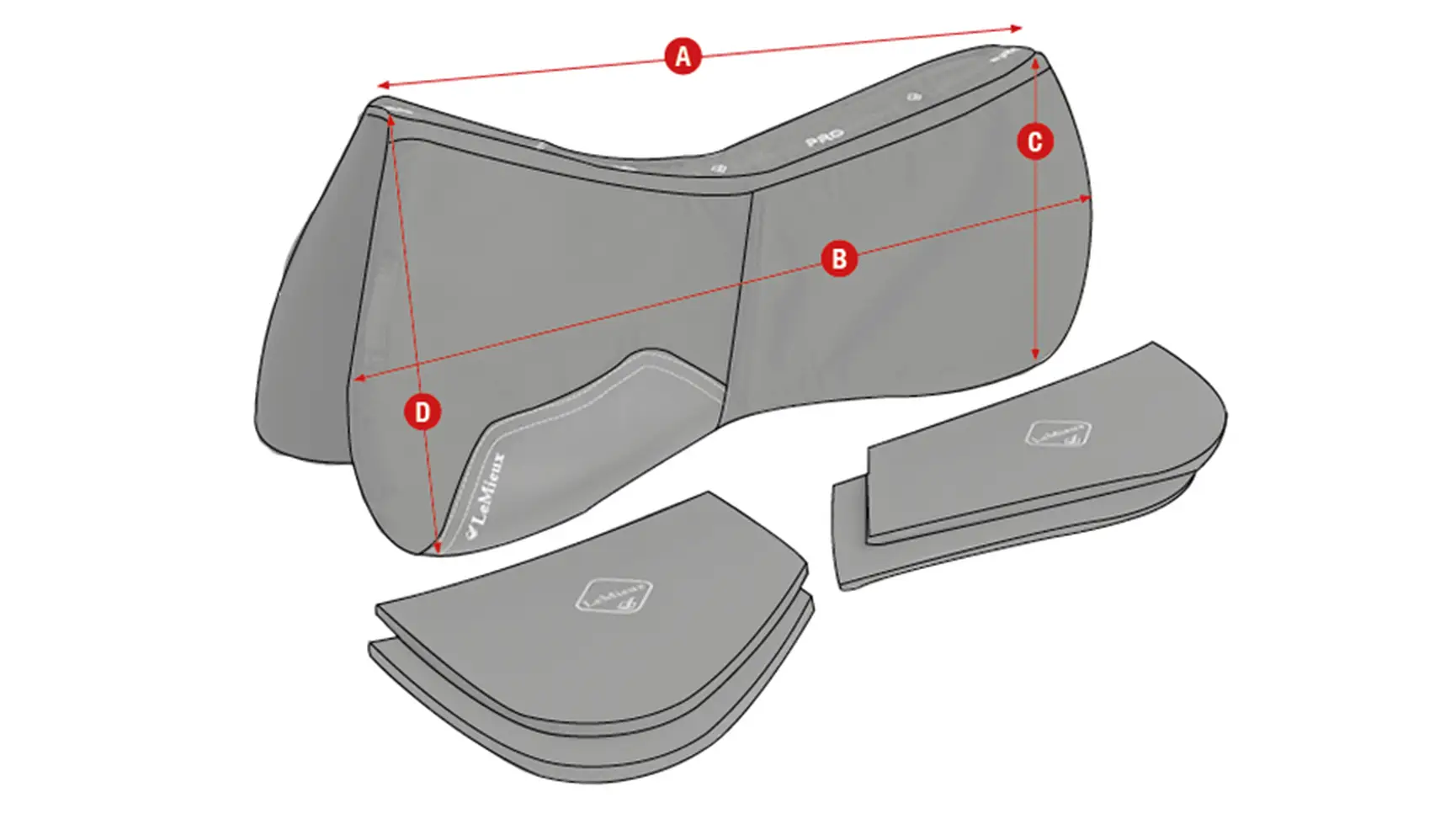 LeMieux ProSorb Plain 3 Pocket Quilted Half Pad Black | Wadswick